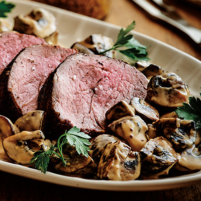 Beef Tenderloin with Mushroom Sauce | BCLIQUOR